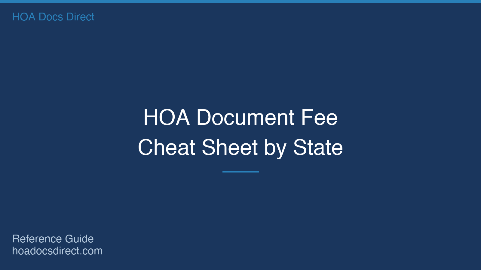 HOA Document Fee Cheat Sheet by State (2026) | HOA Docs Direct